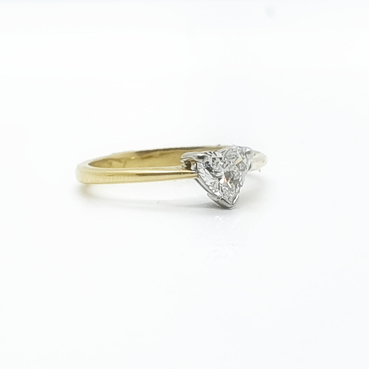 18ct Yellow gold Heart solitaire ring 0.50ct – Raffles Jewellers